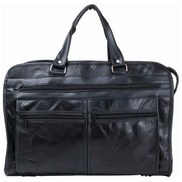 Maxam Brand Genuine Leather Briefcase features outside zippered pockets ...