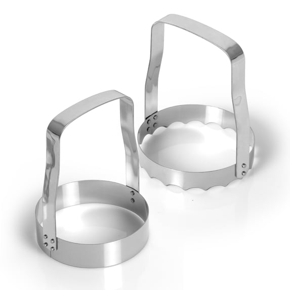 Maxam Hand Food Chopper Set, 2 Piece, Serrated and Honed, Stainless ...