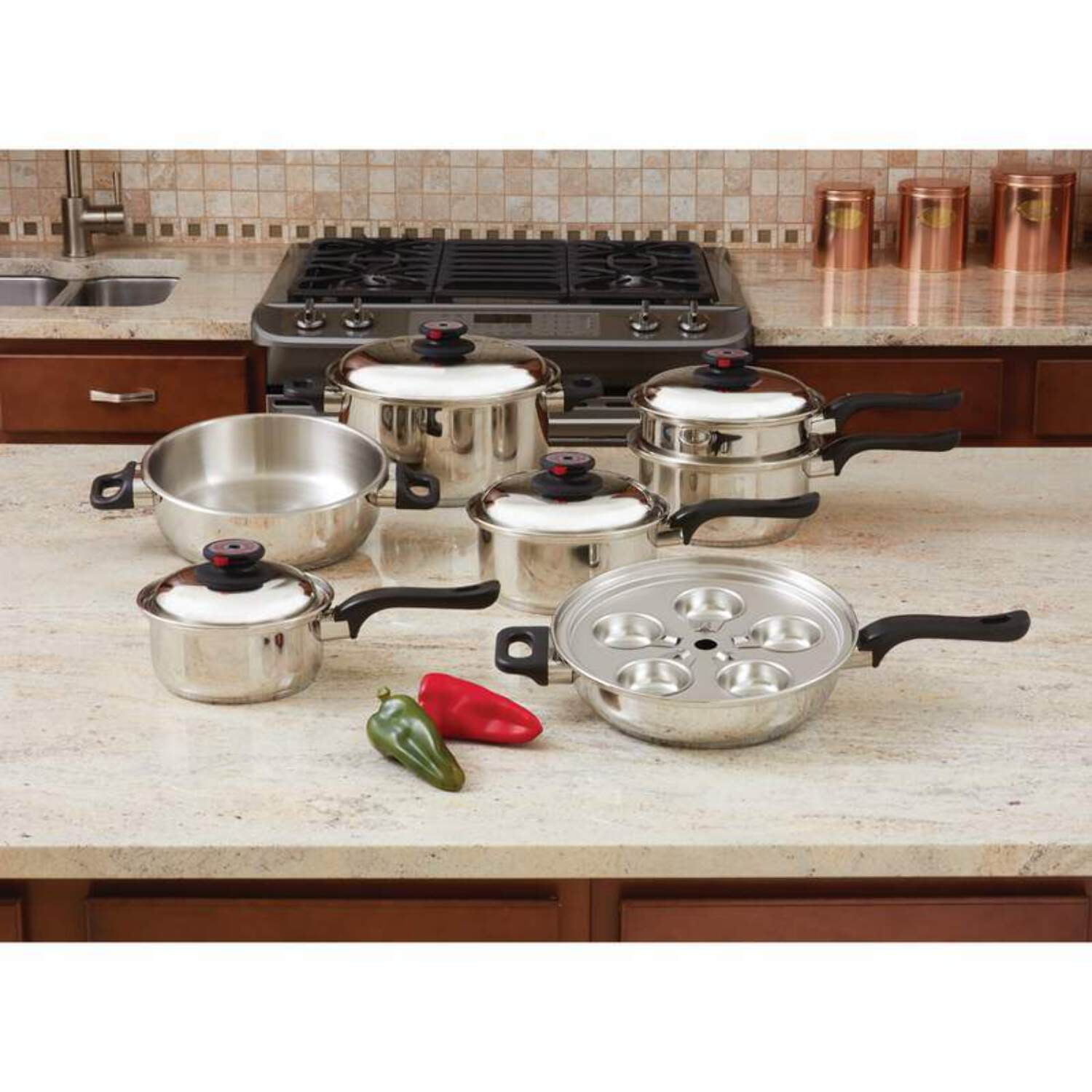Maxam World' S Finestâ ¢ 7-Ply Steam Controlâ Stainless Steel Cookware ...
