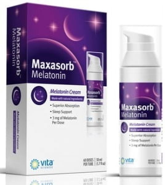 Maxasorb Melatonin Sleep Aid Body Lotion - 3mg Topical Night Cream for ...