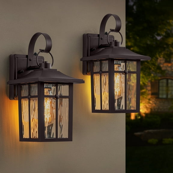 Dusk to Dawn Outdoor Lighting, Waterproof Porch Light with Tempered ...