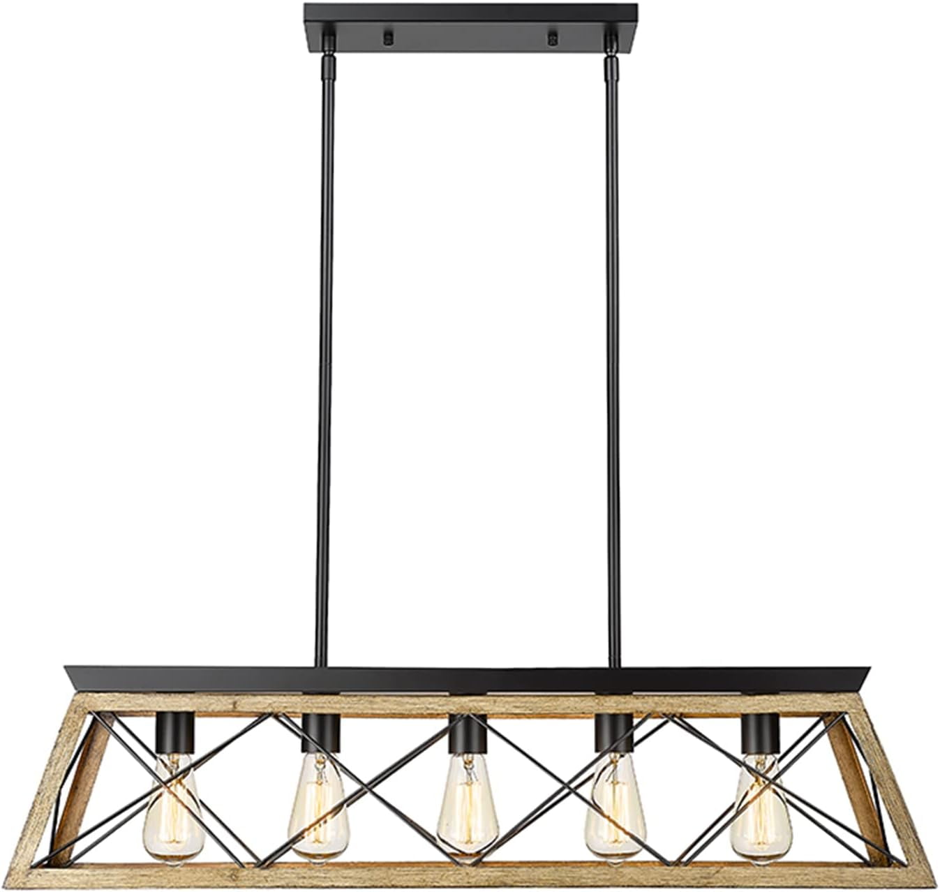 Maxax 5 Lights Chandelier, Farmhouse Pendant Light, Rustic Hanging ...