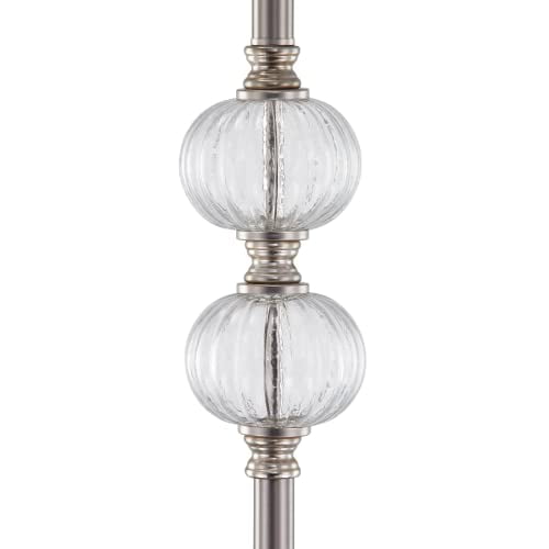 Maxax 65" Modern Glass Floor Lamp, Transparent 2 Glass Stacked Ball ...
