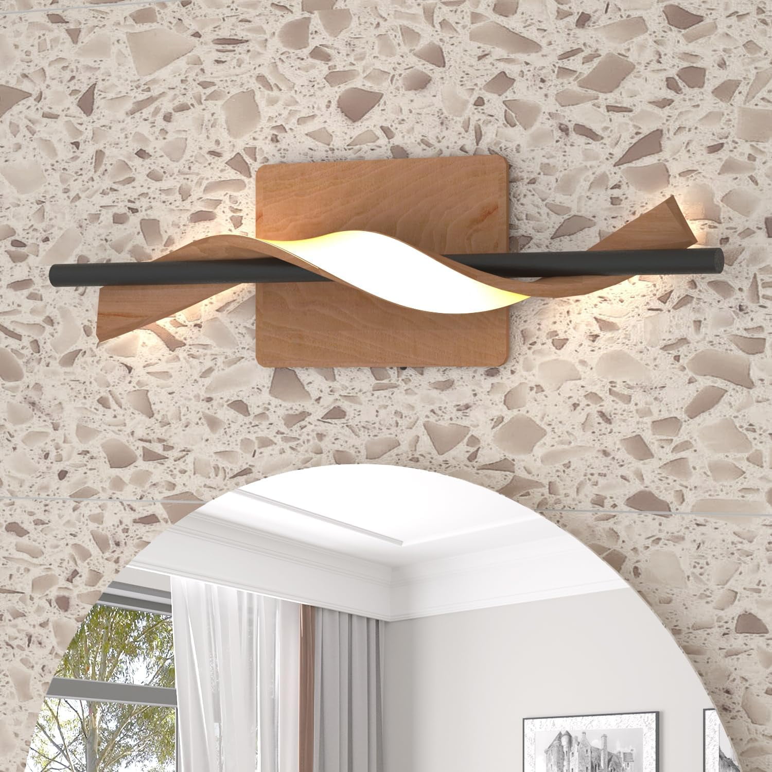 Maxax Modern Bathroom Vanity Light 18 Inch Spiral Acrylic LED Wall ...