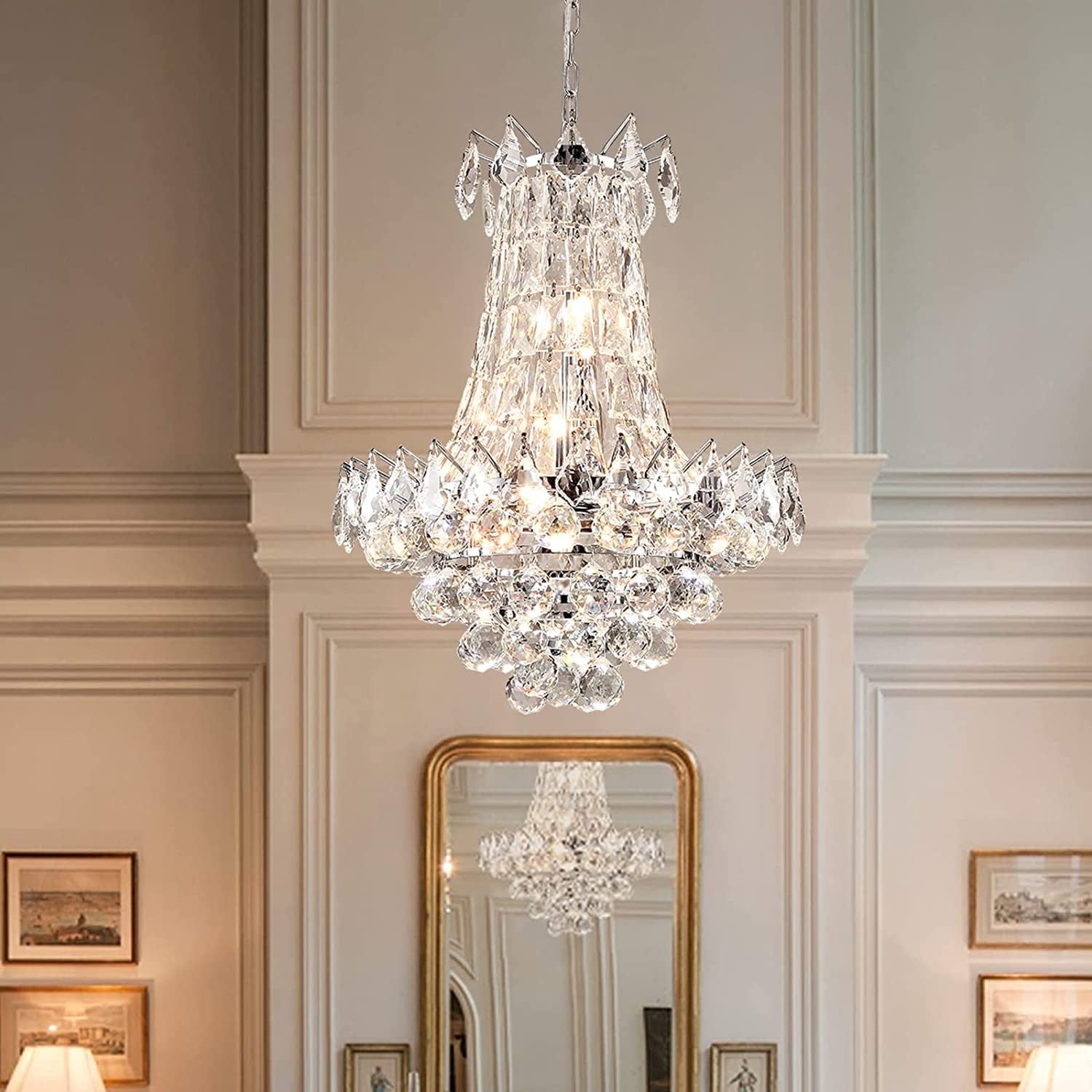 Maxax Modern Crystal Chandelier, K9 Raindrop Luxury Ceiling Light, 6 ...