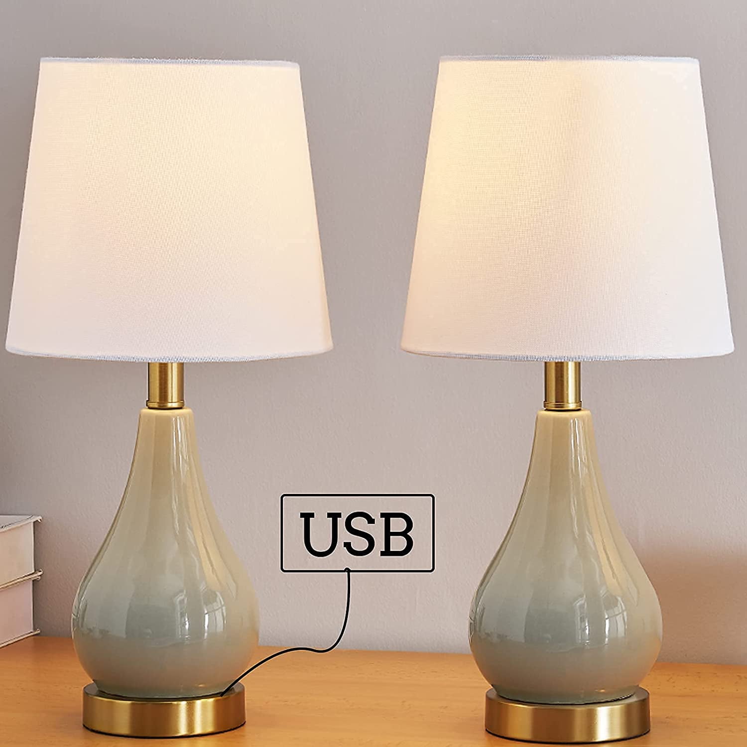 Simple Designs Mini Egg Oval Ceramic Table Lamp 2 Pack Set - Walmart.com