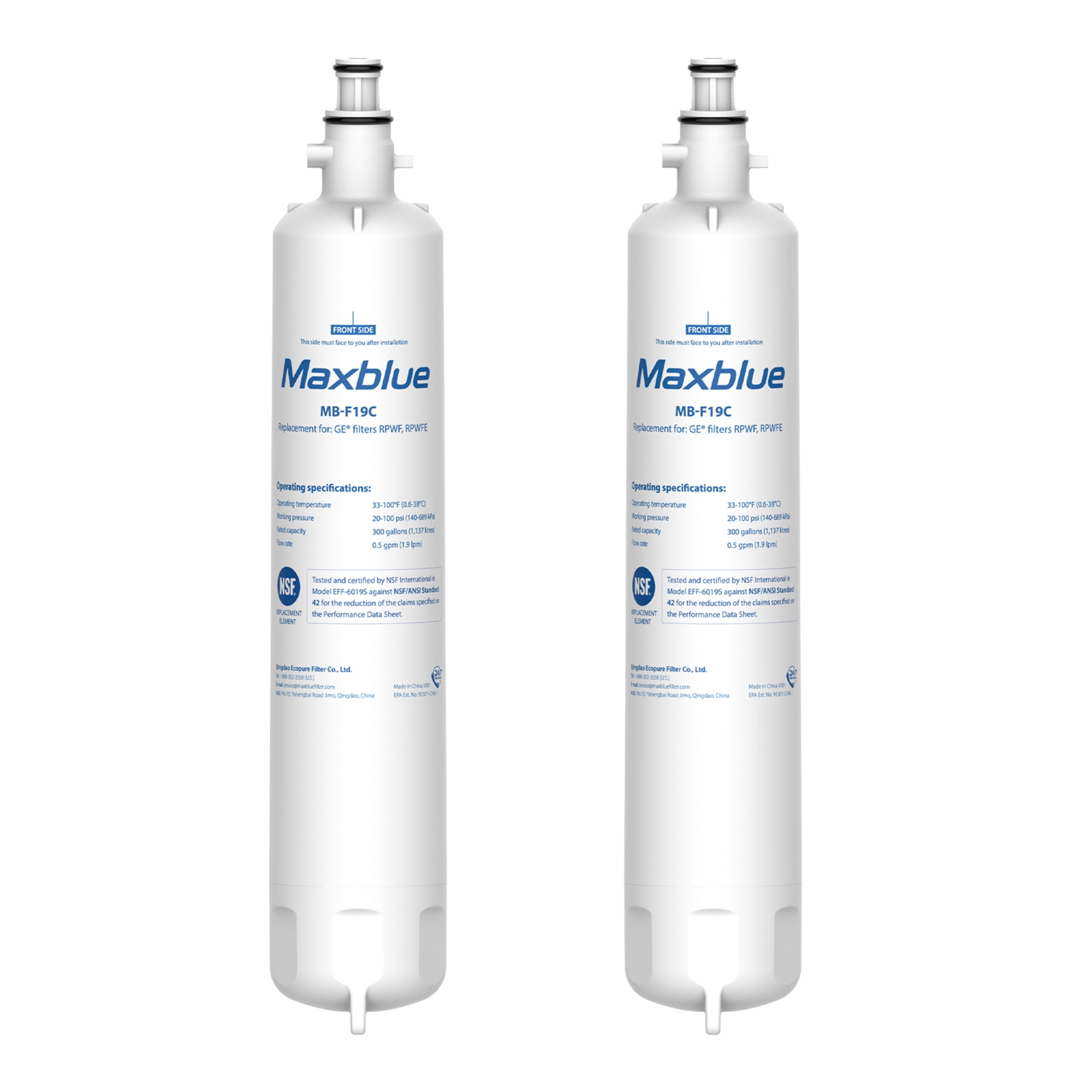 Maxblue Refrigerator Water Filter(with CHIP), Replacement for GE® RPWFE ...
