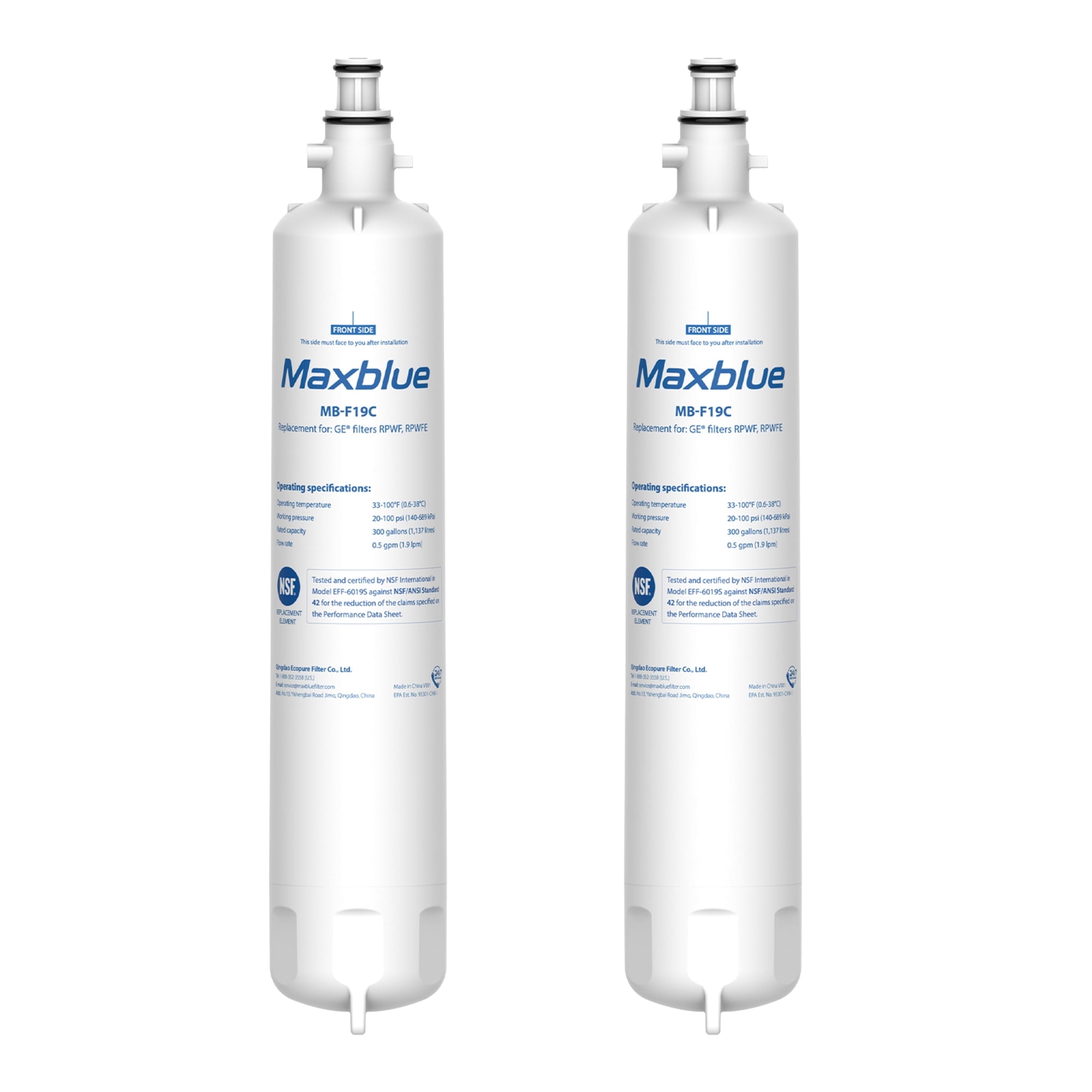 Maxblue NSF42 Refrigerator Water Filter Replacement for GE RPWFE, RPWF ...