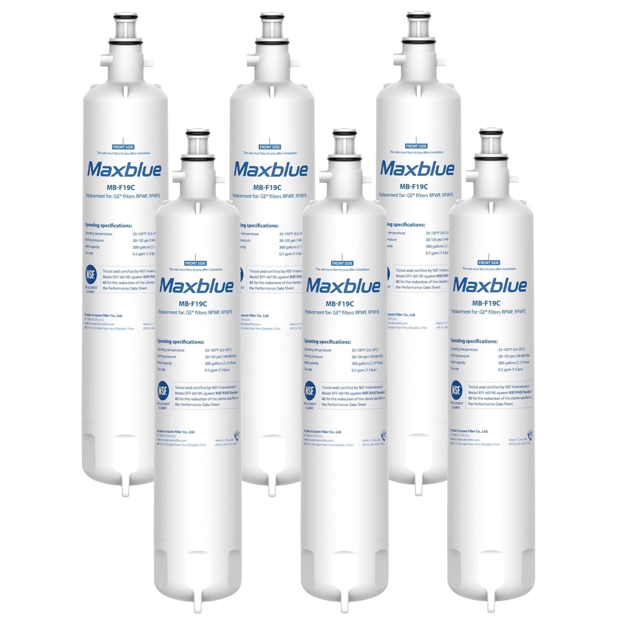 Maxblue Replacement for GE® RPWFE®, RPWF (with CHIP) Refrigerator Water Filter, Compatible with ...