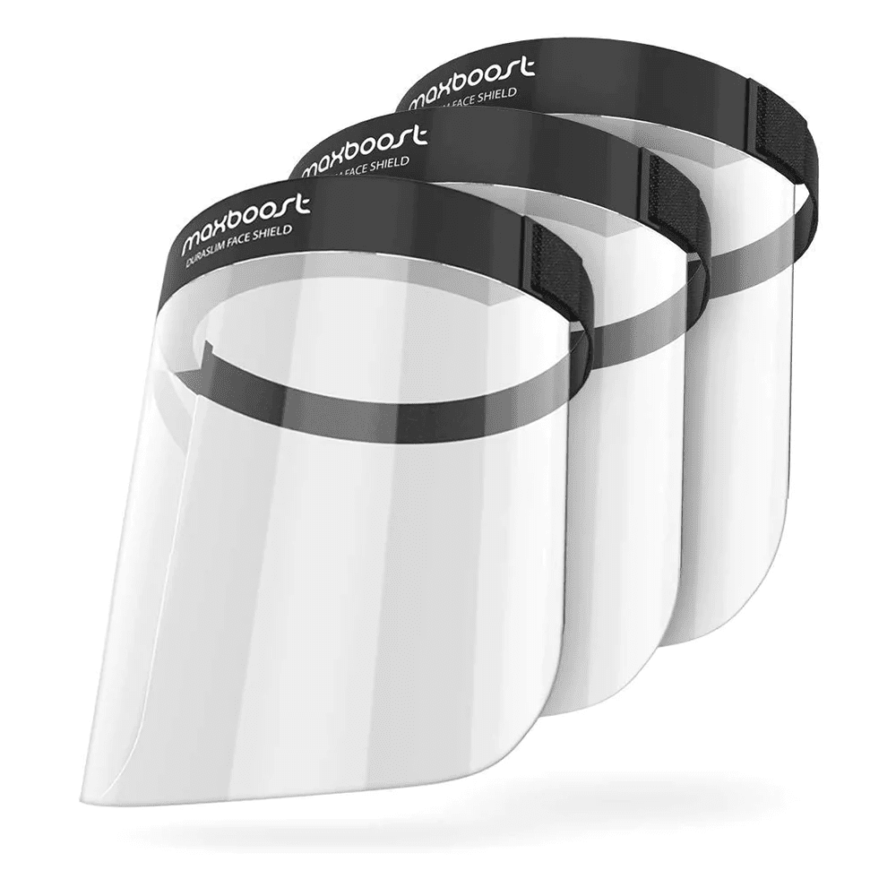 Maxboost Protective Face Shield - 3 Pack Adult Size with Strap, Face ...