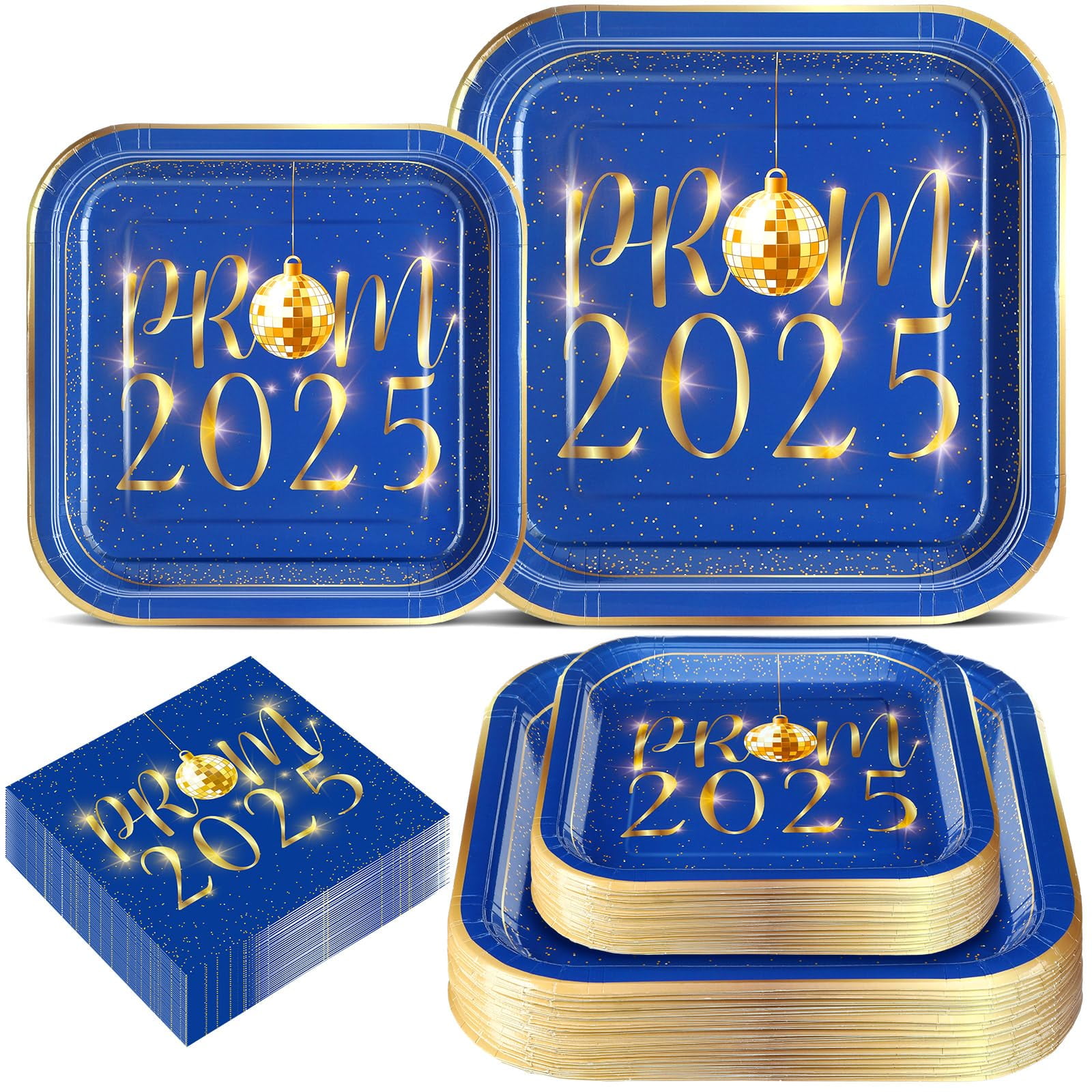 Maxcheck 200 Pcs 2025 RRF12 Prom Graduation Party Supplies Plates and ...