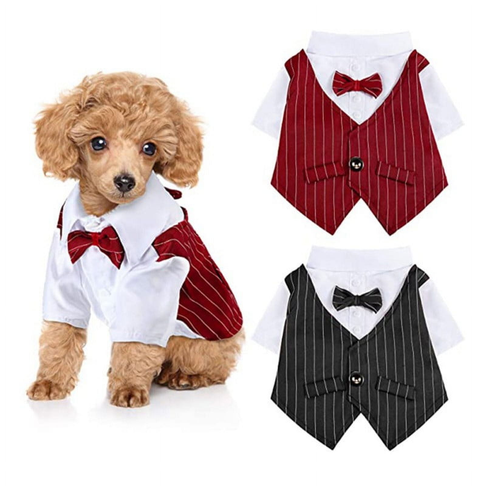 Maxcozy Pets Gentleman Suit Formal Shirt Tuxedo, Dog Suit Bow Tie ...