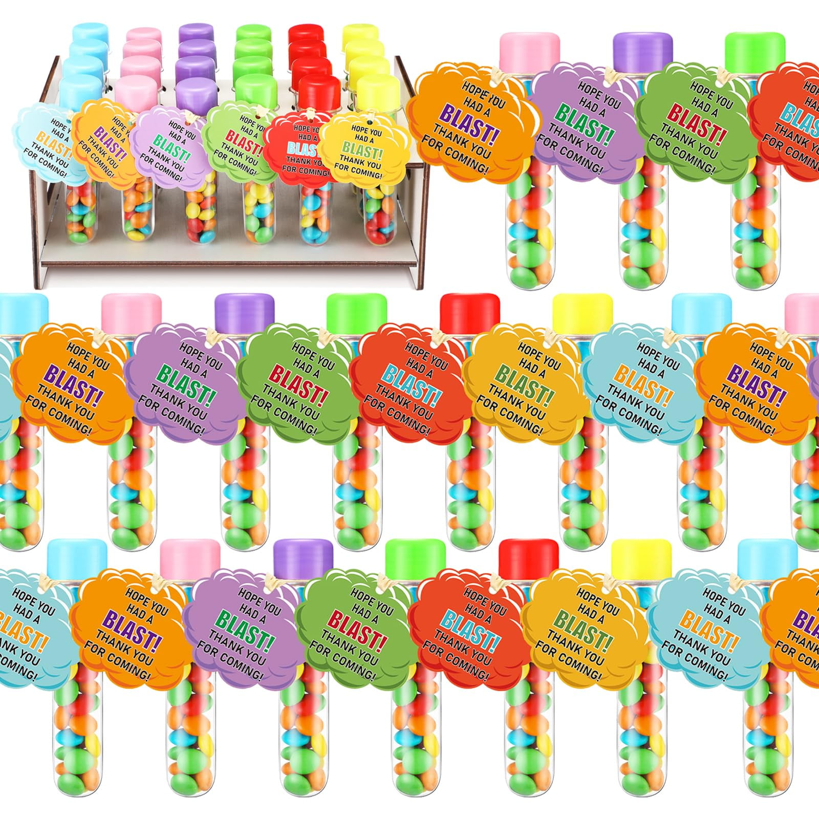 Maxdot 24 Set Science Party Favors ZLK1 with 24 Pcs Candy Tubes Wooden ...