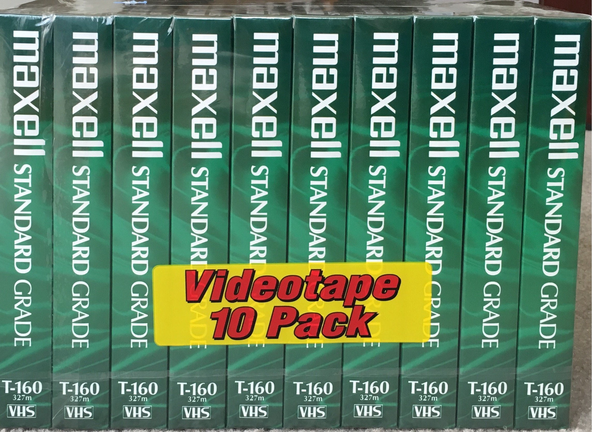 Maxell 10 Pack VHS T-160 8 Hours Video Tapes Cassettee SEALED NEW ...