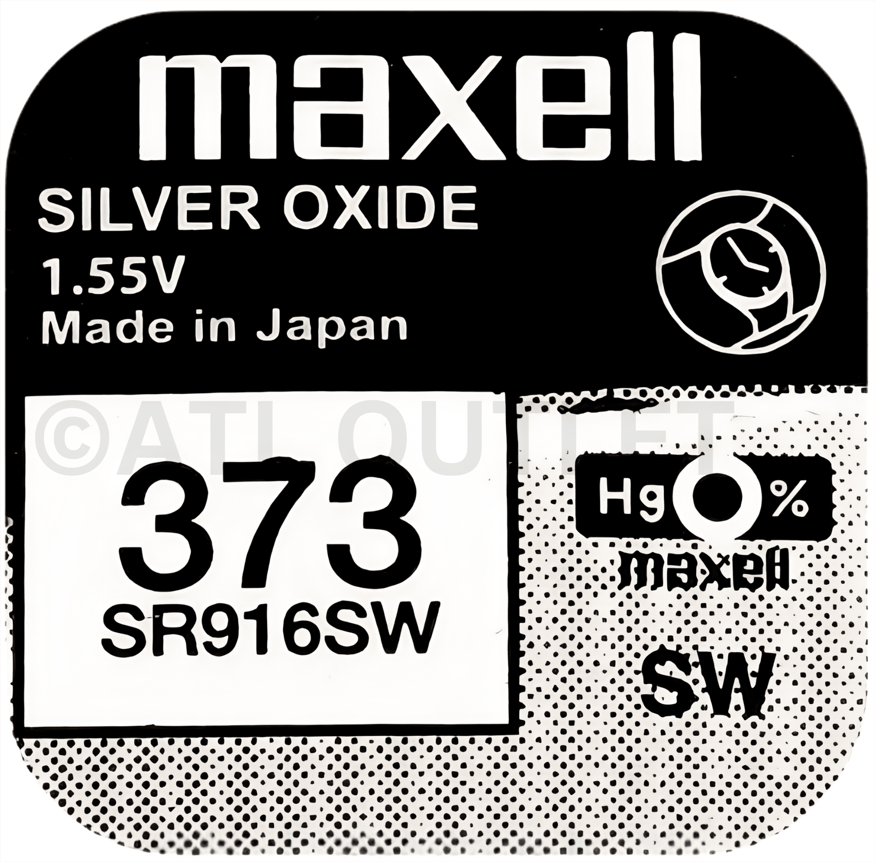 Maxell 373 SR916SW 1.55v Silver Oxide, Mercury Free Watch Battery ...