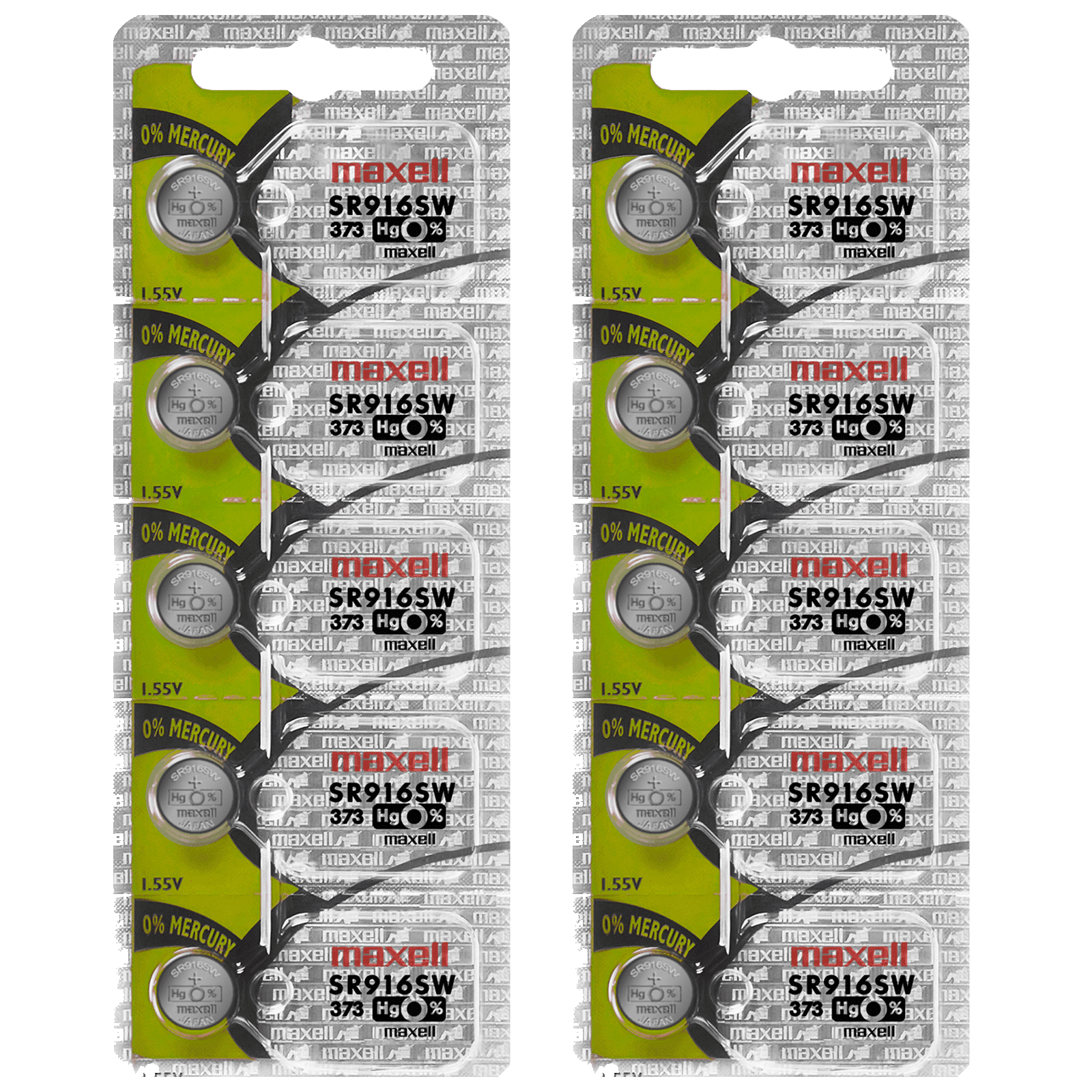 Maxell 373 SR916SW Silver Oxide Watch Batteries (10 Batteries ...