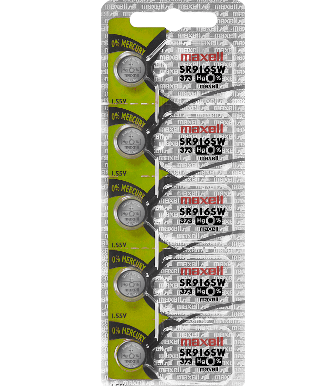 Maxell 373 SR916SW Silver Oxide Watch Batteries (5 Batteries) - Walmart ...