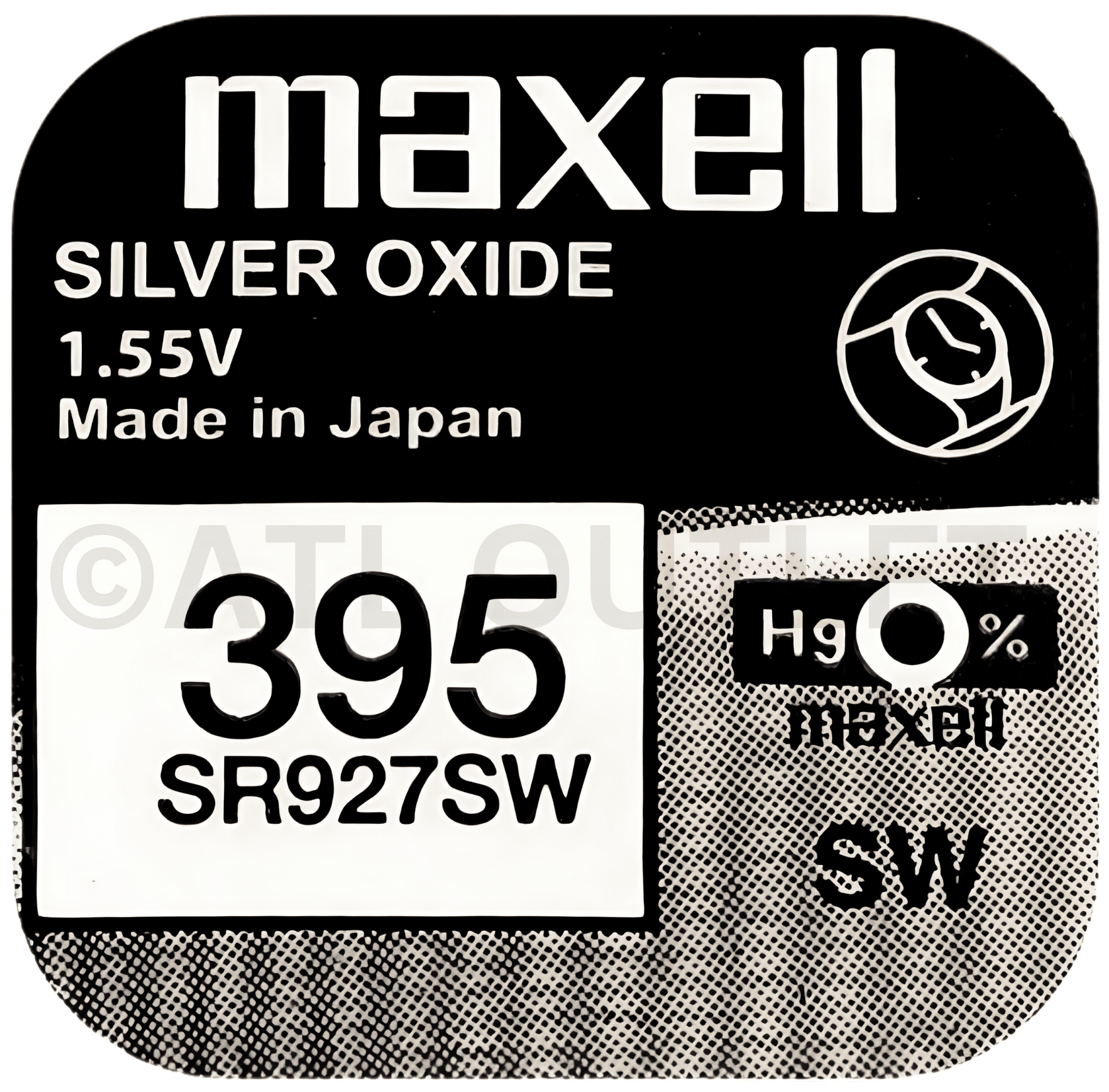 Maxell 395 SR927SW 1.55v Silver Oxide, Mercury Free Watch Battery ...