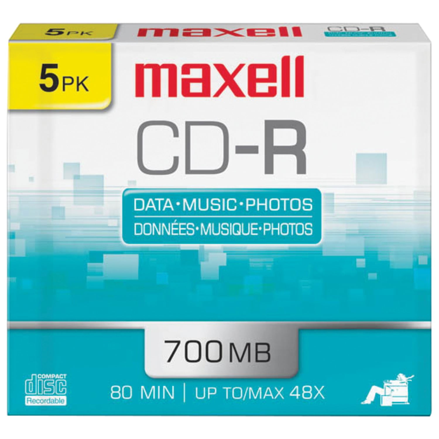 Maxell® 623205/648205 700mb 80-minute Cd-rs (5 Pk; Slim Jewel Cases ...