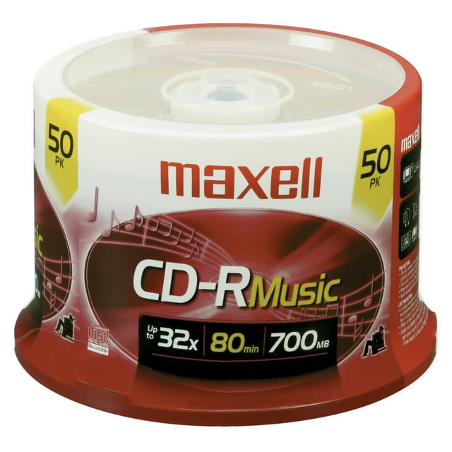 Maxell 80-Minute Music CD-Rs, Recordable, Blank 50-Ct Spindle for Audio ...