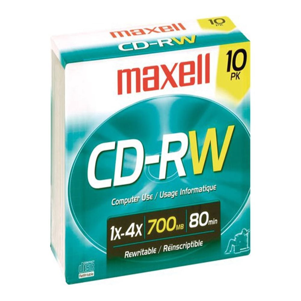 Maxell 630011 CD-RW 700MB 1-4x, Rewritable, Recordable Compact Disc in ...
