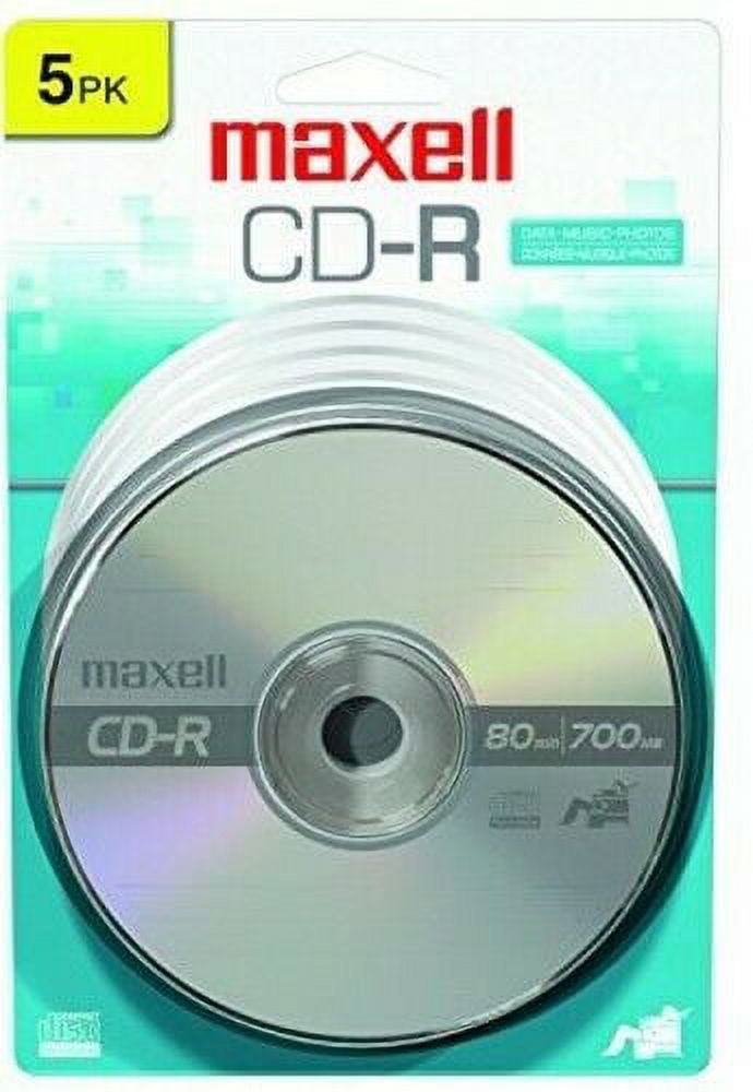 Maxell 648220 CD-R 700, 5PK Recordable Disc, 48X 700MB, 80 Minute, 5 ...