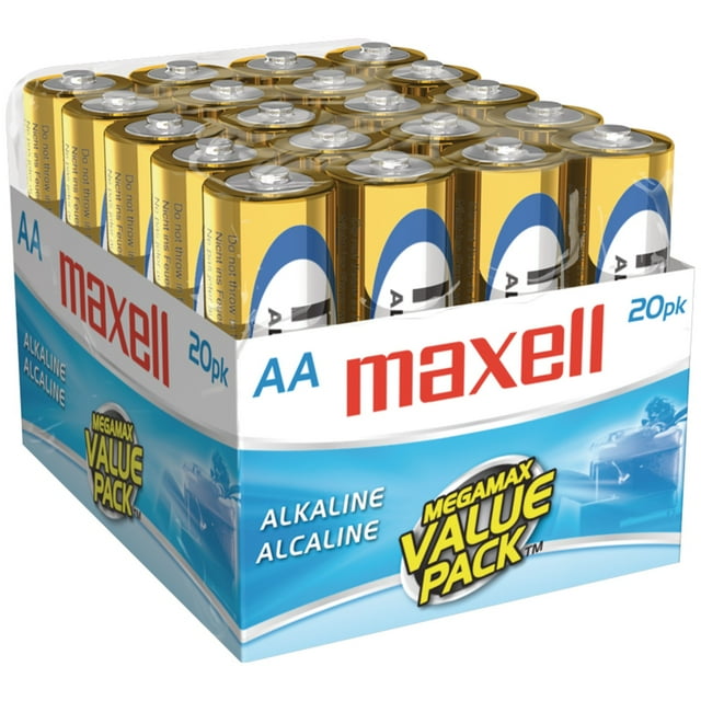 Maxell 723453 - LR620MP Alkaline Batteries (AA; 20 pk; Brick) - Walmart.com