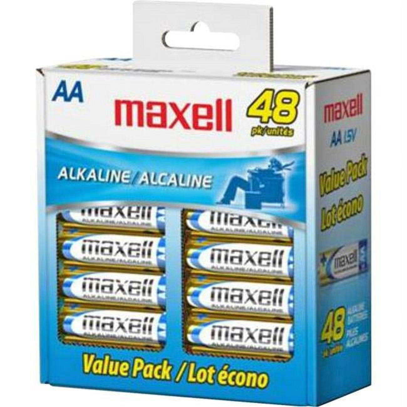 Maxell Gold Series AA Alkaline Batteries, Bulk Retail Pack - 48 Pack ...