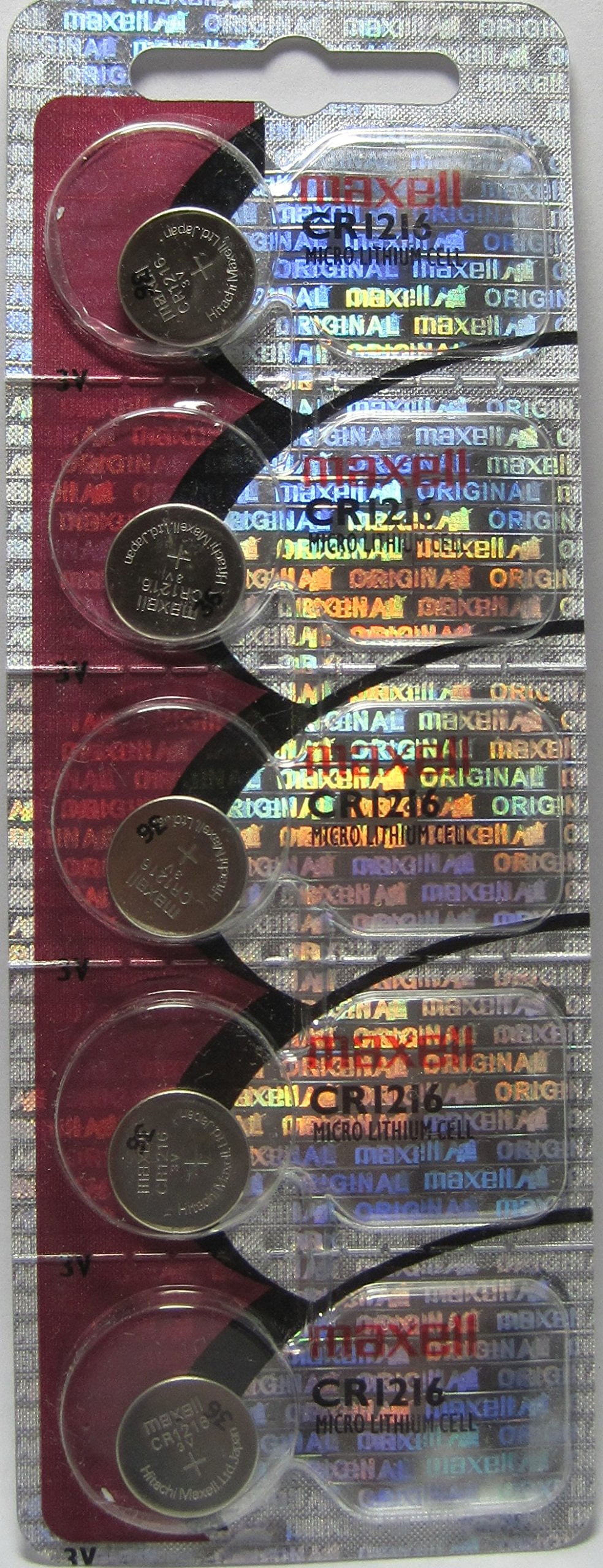 Maxell Batteries CR1216 (ECR1216, DL1216) Lithium Coin Battery, On Tear ...