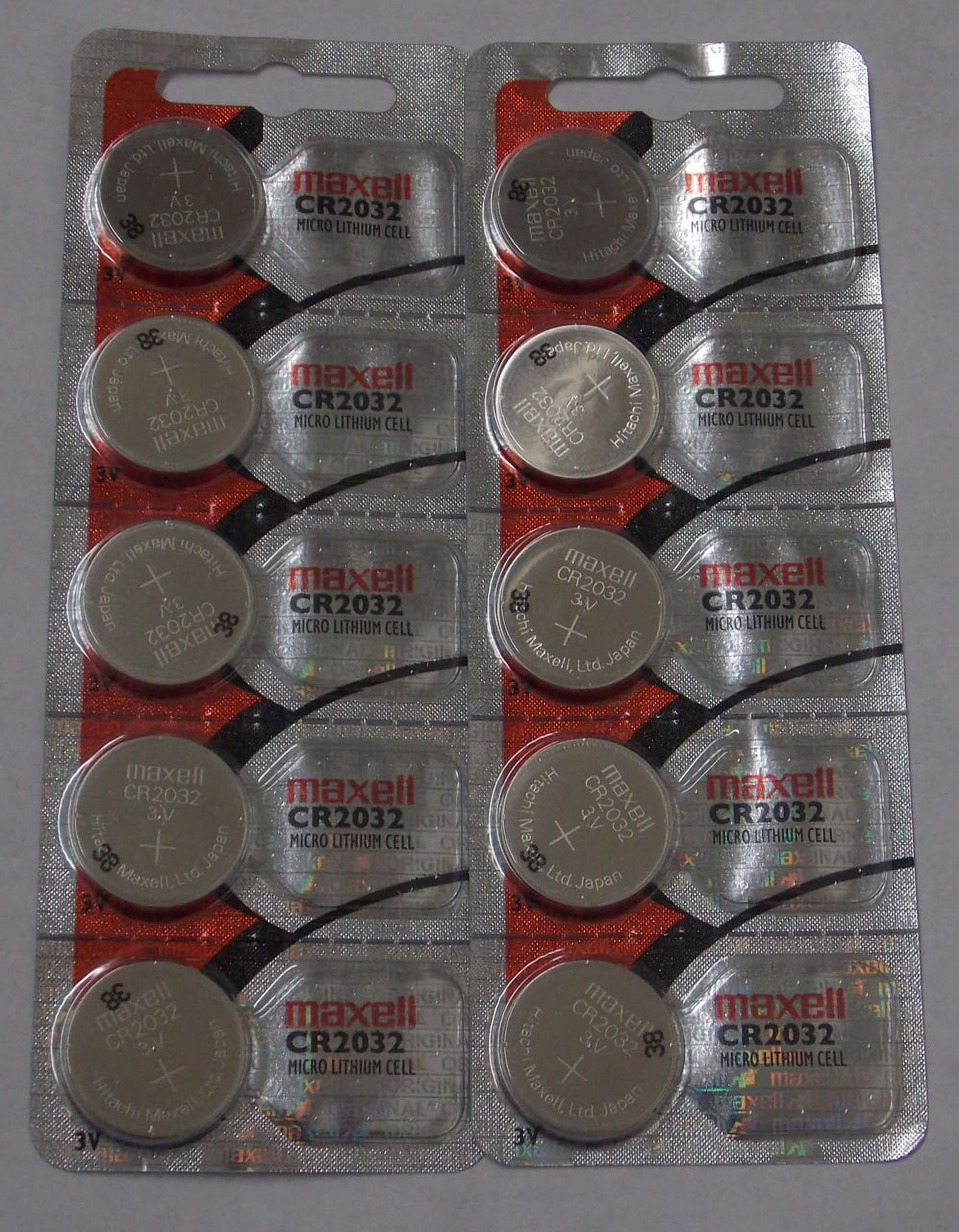 Maxell Watch Button Cell CR2032 3 Volt Lithium Coin Battery - 10 Pack ...