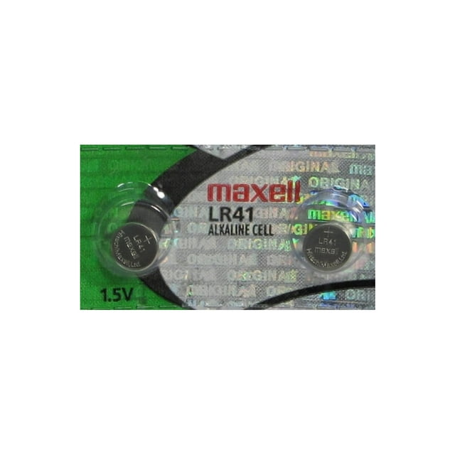 Maxell LR41 - 192 Alkaline Button, Small Cell Watch Battery 1.5V - 2 Pack - Walmart.com