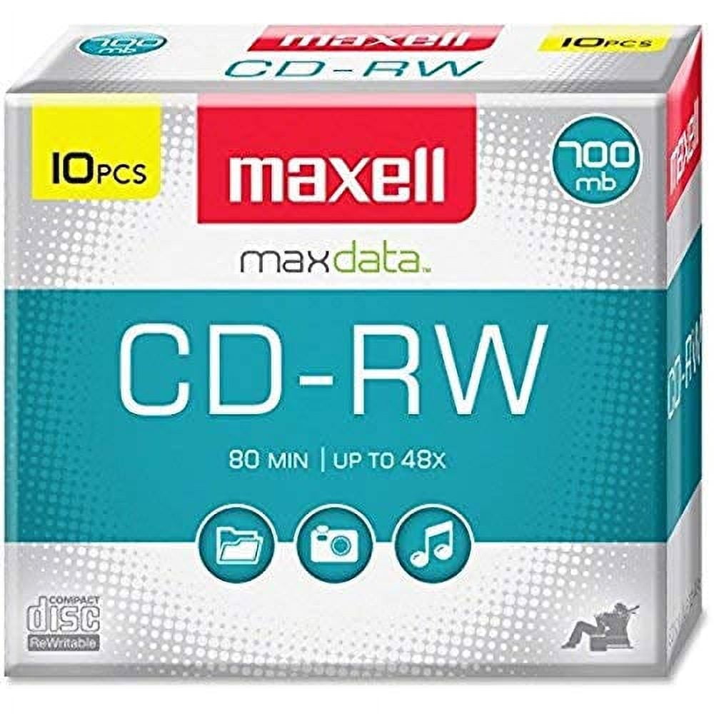 Maxell Blank Recordable 4x CD-RW Media Silver with Slim Cases - Walmart.com
