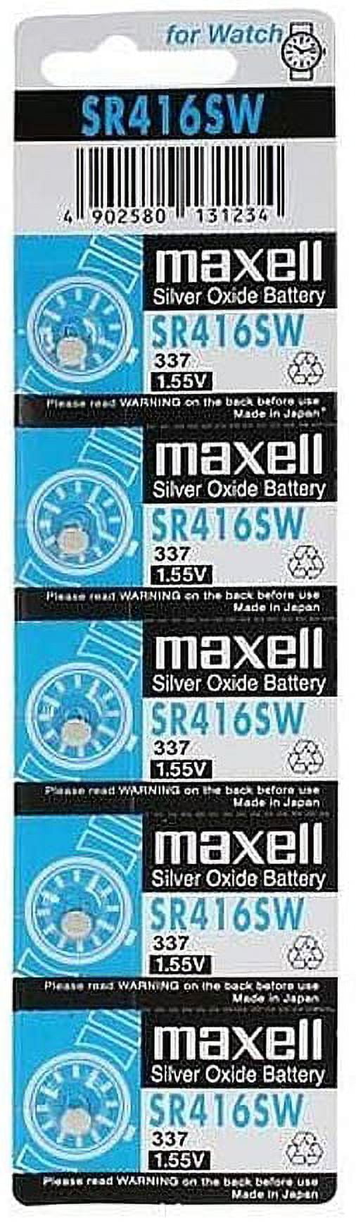 Maxell SR416SW 1.55V Silver Oxide Battery (5pcs per pack) - Walmart.com