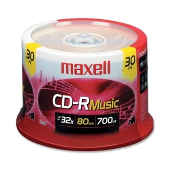 Maxell T40282 80 Minutes, CD Recordable Media - Pack of 30 - Walmart.com