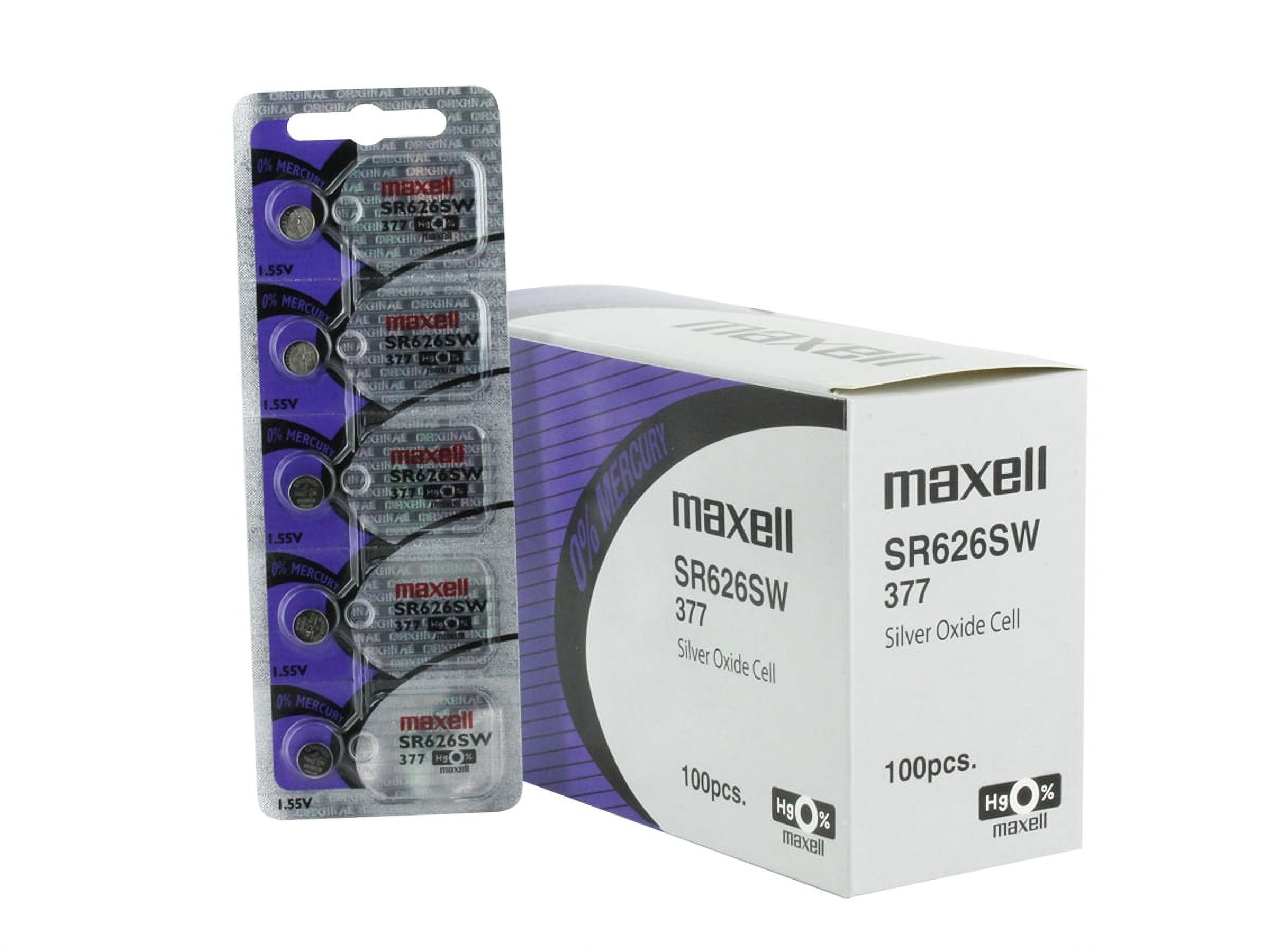 Maxell Watch Battery Button Cell SR626SW SR-626SW 377 100 Units ...