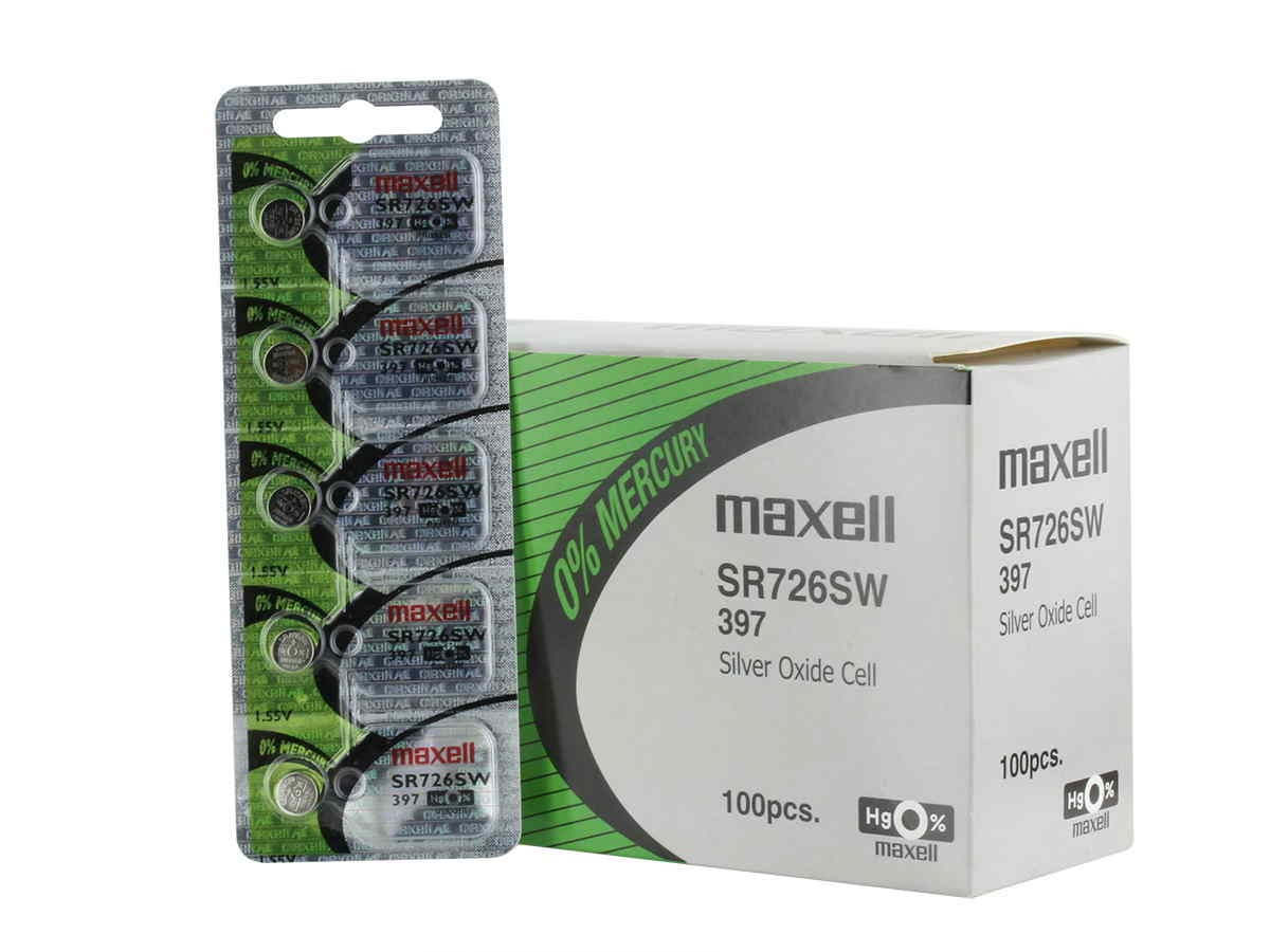 Maxell Watch Battery Button Cell SR726SW 397 (Pack of 5 Batteries ...