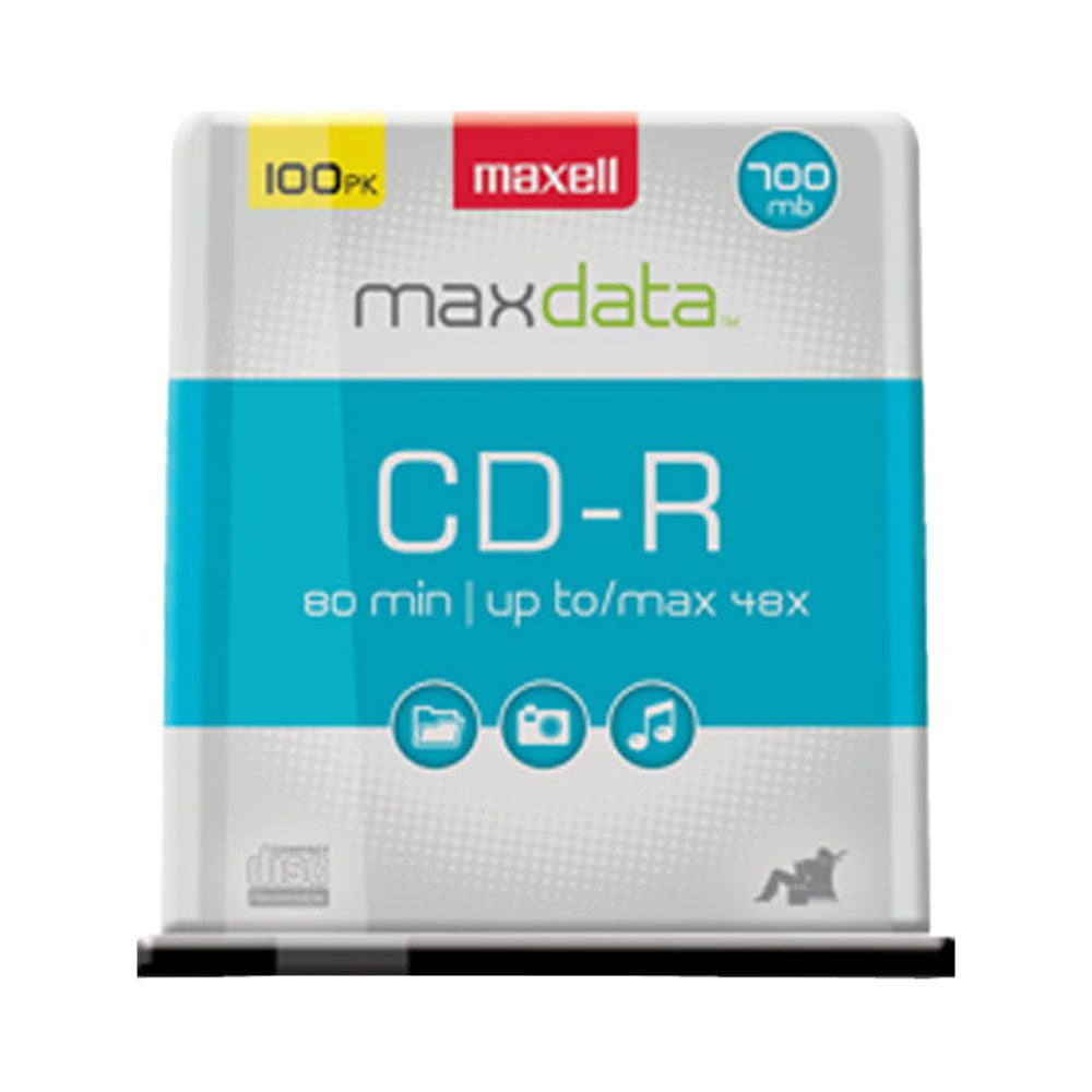 Maxell's CD-R 100PK Spindle 48x 700MB Recordable Blank Media - Walmart.com
