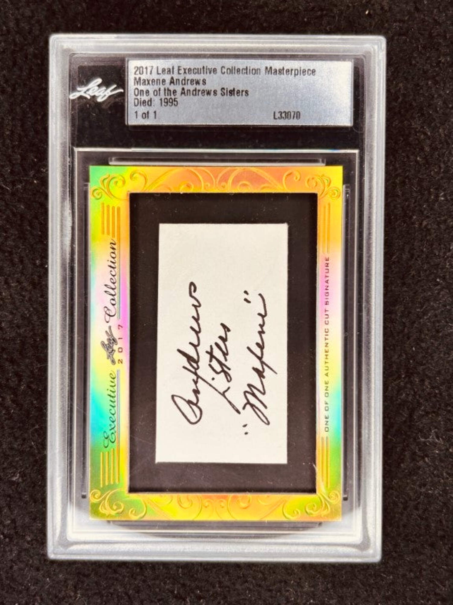 Maxene Andrews 2017 Leaf Masterpiece Cut Signature certified autograph ...