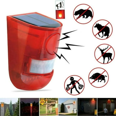 LINKPAL Solar Powered Outdoor Security Alarm with LED Warning Strobe ...