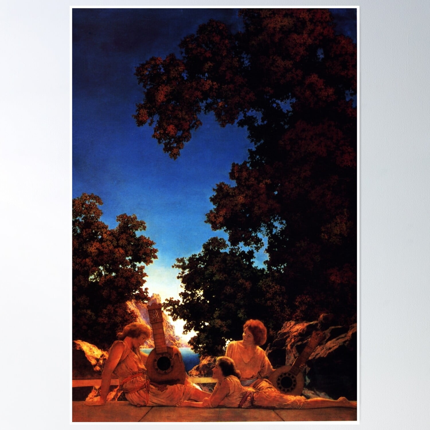 Maxfield Parrish - Interlude (The Lute Players) Poster Wall Art, Modern ...