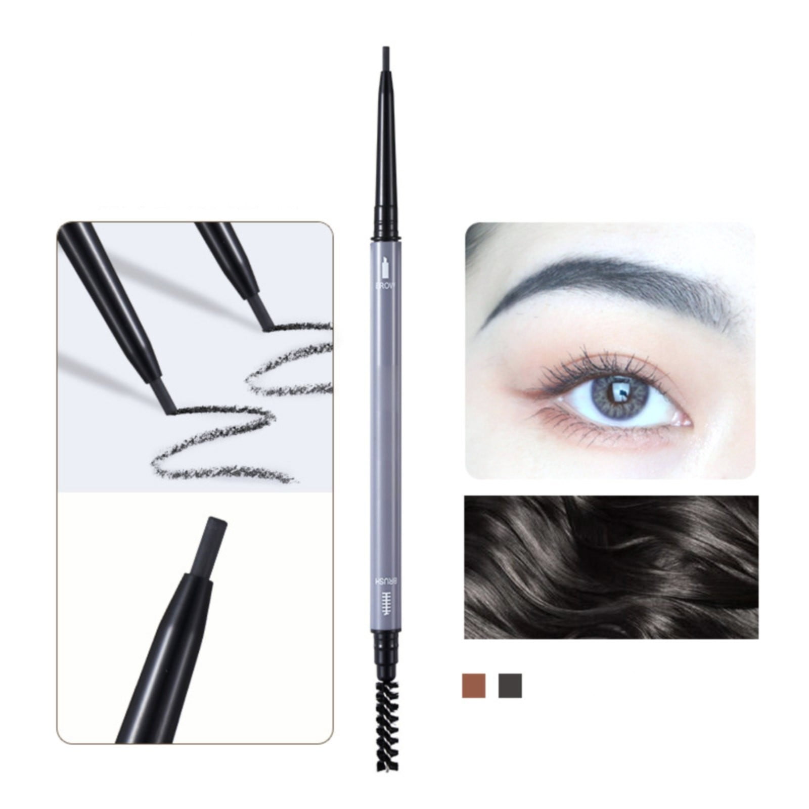 Maxfine Double-Headed Very Fine Eyebrow Pencil 02 Cool Black - Eyebrow ...