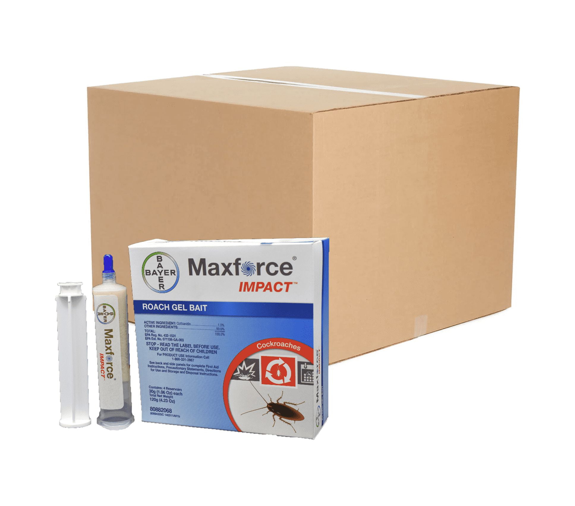 Maxforce Impact Roach Gel Bait - Case (5 packs of 4 x 30g Tubes) by ...