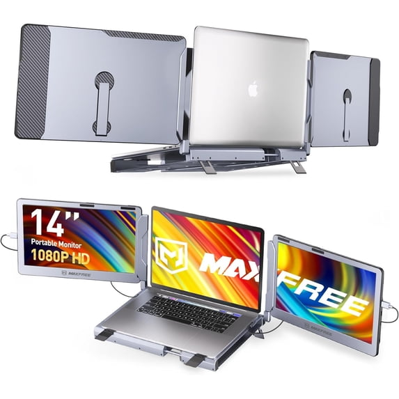 Maxfree F2 Extended Attachable Extension Triple Screen Laptop Monitor ...