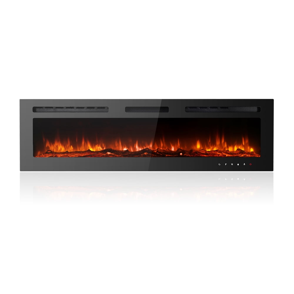 Maxhonor Electric Fireplace Wall Mounted Insert Heater,Full Glass Panel ...