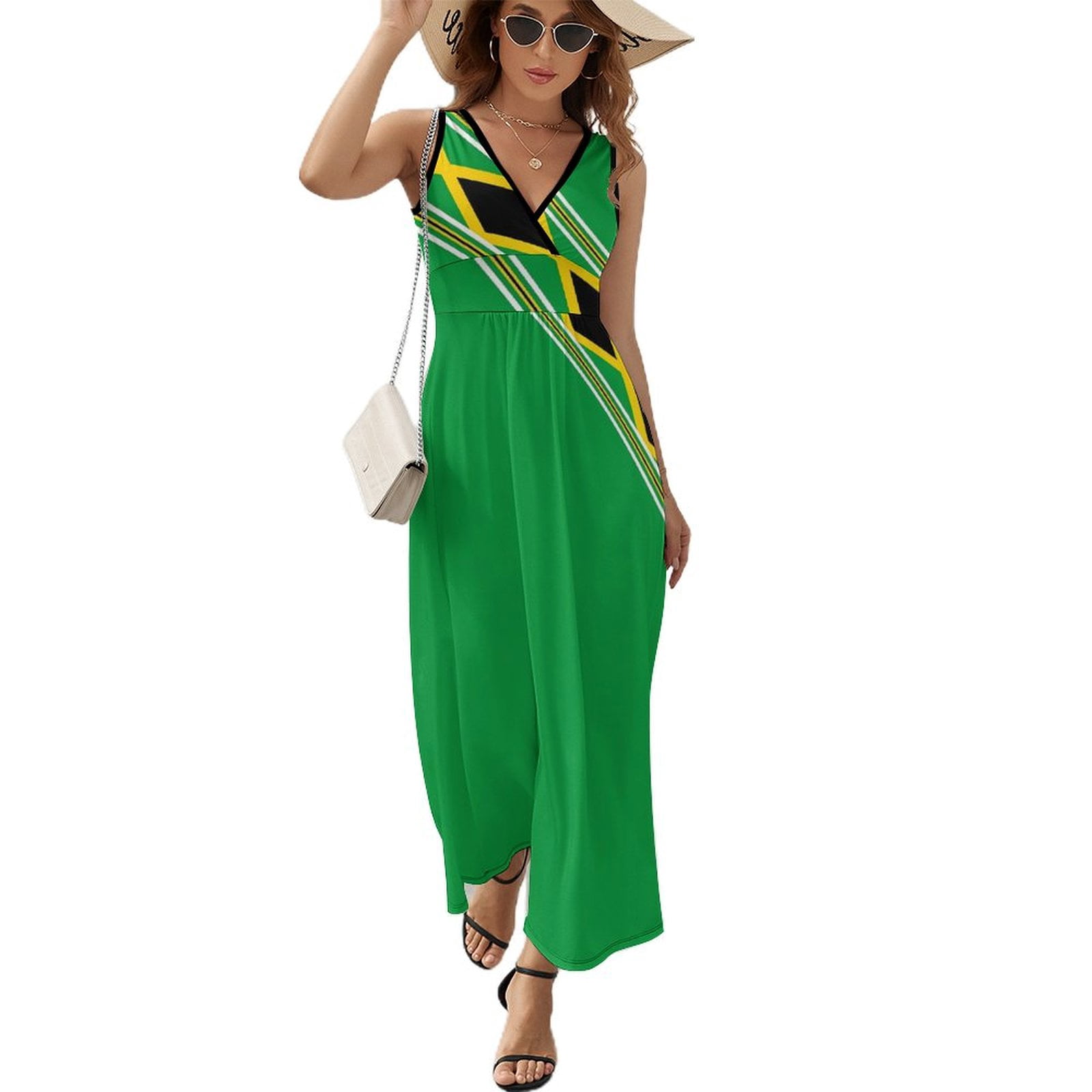 Maxi Dress Jamaican Flag Dress Love for Jamaica Vintage Street Style ...
