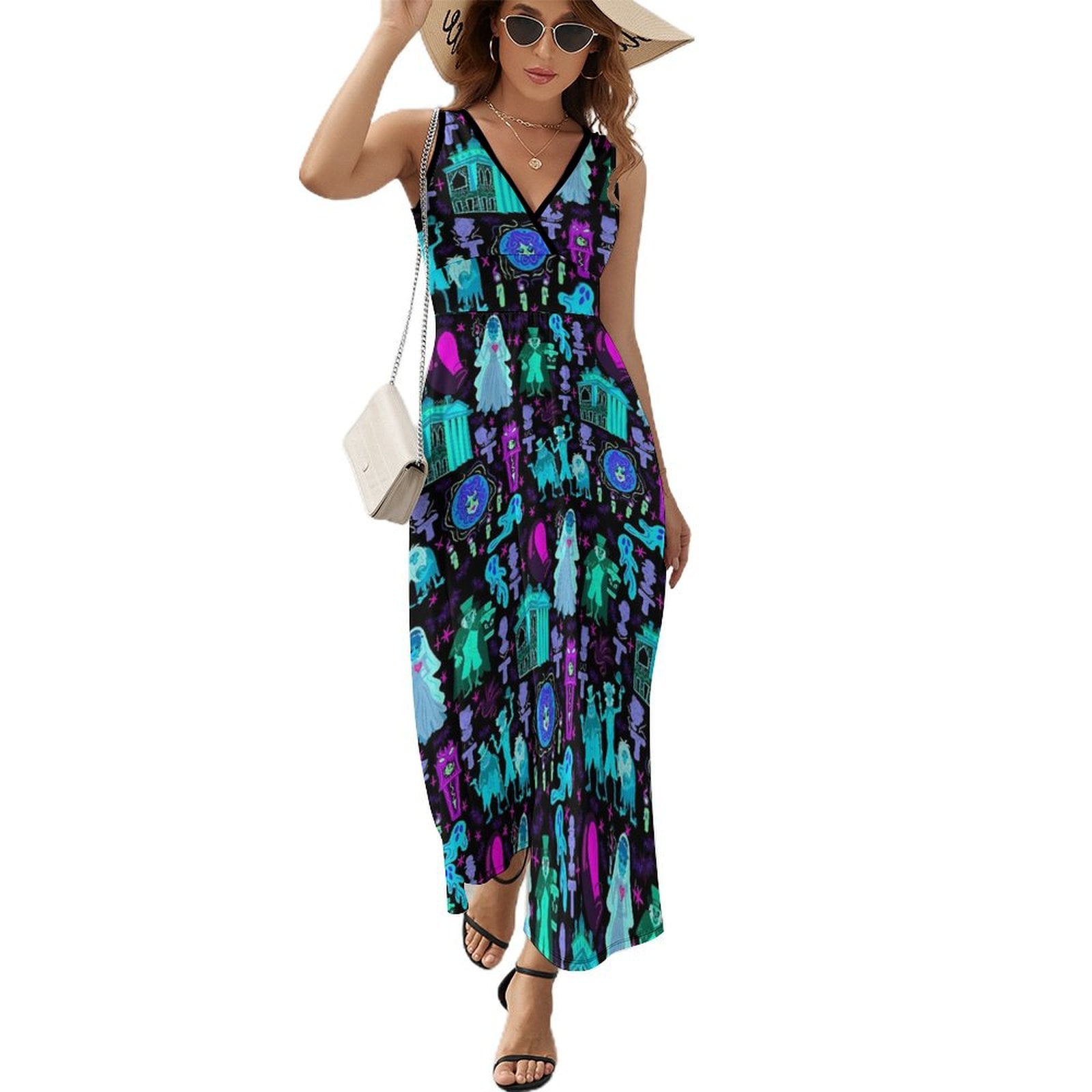 Maxi Dress Vegan Haunted Mansion Dress Spooky Halloween Casual Boho ...