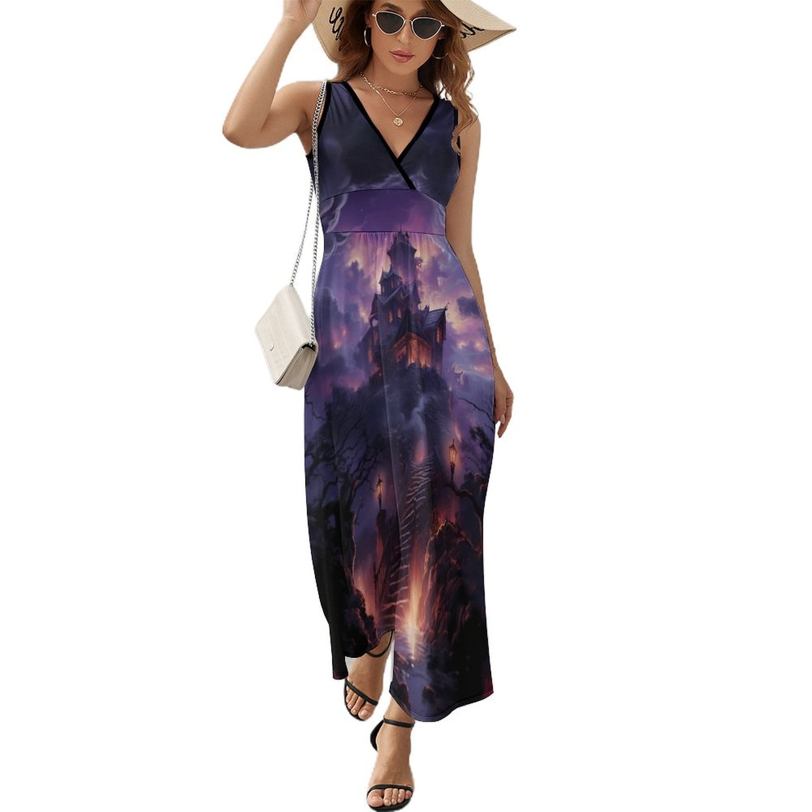 Maxi Dress Vegan Haunted Mansion Dress Spooky Halloween Casual Boho ...