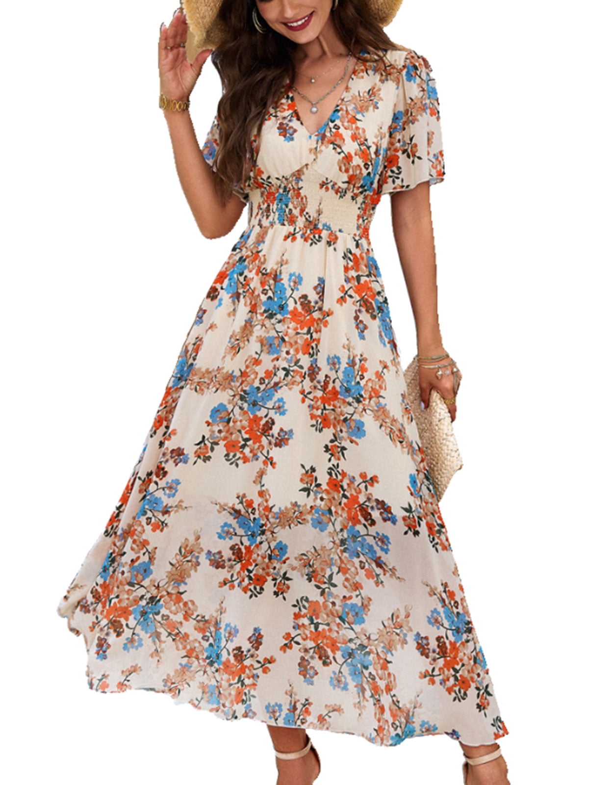 Maxi Dresses for Women Mother's Day Tropical Floral Print Summer ...