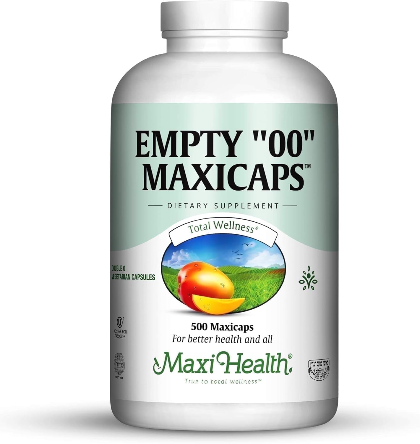 Maxi Health Empty “00” Vegetarian Capsules – 500 Count – Kosher ...