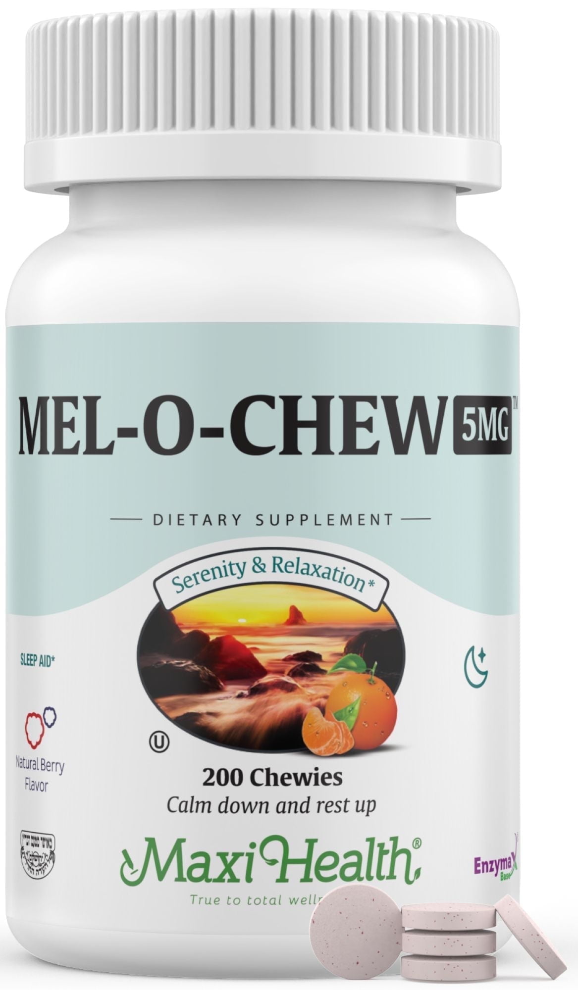 Maxi Health Extra-Strength Mel-O-Chew 5 MG Kosher Chewable Melatonin ...